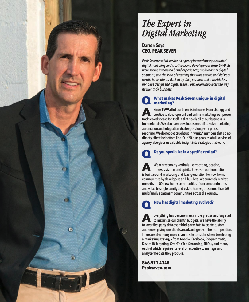 Boca Magazine Features Darren Seys, CEO/Creative Director At Peak Seven ...